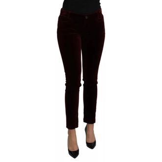 Dolce & Gabbana Velvet Stretch Slim Fit Pants - - Trousers - Damen - Schwarzk - S