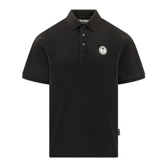 Palm Angels Tree Logo Polo S/S - - Tops - Herren - Schwarzk - M