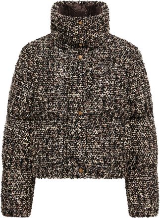 Moncler Moncler Doudoune Courte 2-en-1 Poetique &Agrave; Sequins, Femme, Marron, Taille: 00