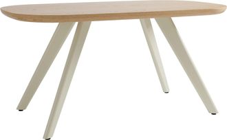 Sch&ouml;ner Wohnen Kollektion Tisch LARVIK/Tischplatte in Eichefarbig Bianco, Gestell in seidengrau/Bootsform, abgerundete Kante & Echtholzfurnier/Esstisch/K&uuml;chentisch / 160 x 90, 
