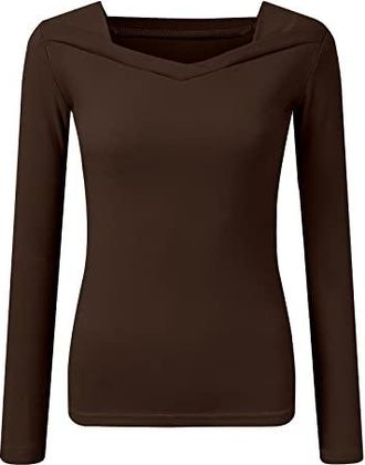 Generic sous Pull Femme Haut Thermique Femme sous Pull Thermique Femme Doux Glamour Pull Col V Tricot&eacute; Manches Longues Couche De Base Thermique Chaude pour Au