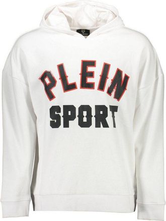 Plein Sport Sweatshirt Weißes Herren-Sweatshirt ohne Reißverschluss mit