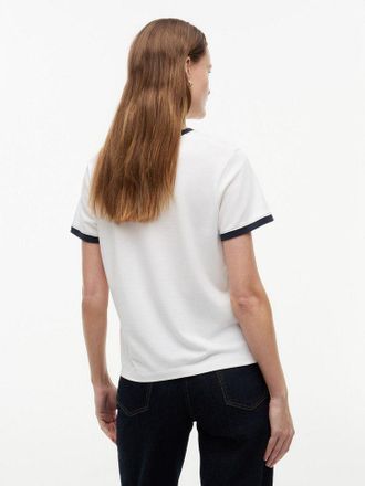 Tommy Hilfiger Kurzarmshirt TH ROUNDAL REG C-NK SS TEE mit kontrastfarbenen B&uuml;ndchen