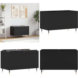 vidaXL Armoire &agrave; disques noir 74,5x38x48 cm bois ding&eacute;nierie - Meuble Vinyle - Armoire Disque - Rangement Musique - &Eacute;tag&egrave;re Vinyl - Support Lp - Home &