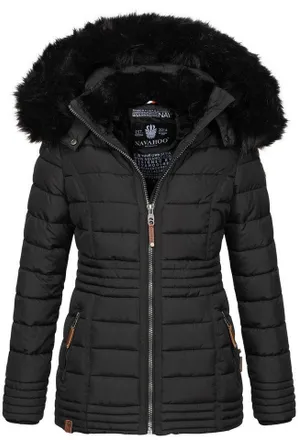 Navahoo Winterjacke Navahoo Umay Princess Damen Winter Steppjacke B900 mit kuschligem Teddyfell und abnehmbarer Kapuze