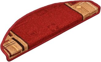 vidaXL Treppenmatten Selbstklebend 15 Stk. Rot 65x21x4 cm Vidaxl