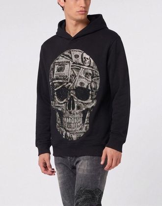 Philipp Plein Sweatshirt Skull Mit Schmucksteinen