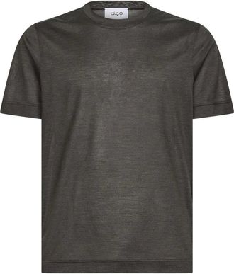 D4.0 Homme, Tops, Brun, Taille: XL T-shirt ras du cou en jersey de soie