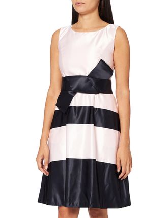 Apart Fashion Damen Striped Dress Partykleid,per Pack Rosa (Puder-schwarz Puder-schwarz),36 (Herstellergr&ouml;&szlig;e:36)