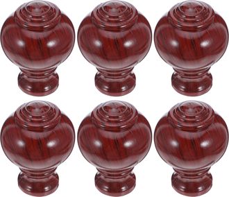 Cabilock 6 St&uuml;ck Vorhangstangen Endkappen Dekorative Holzfurnier Finials f&uuml;r Gardinenstangen Einfache Installation Passform f&uuml;r Wohnzimmer und Schlafzimmer
