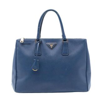 Prada Pre-owned Structured Leather Tote - - Pre-owned - Damen - Blau - ONE SIZE