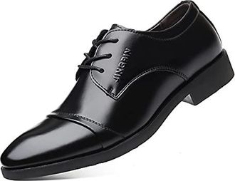 Generic Chaussures habill&eacute;es Formelles for Hommes, Chaussures Derby &agrave; Lacets et Bout Rond, en Cuir de Vache, antid&eacute;rapantes, antid&eacute;rapantes, for Affaires(Noir