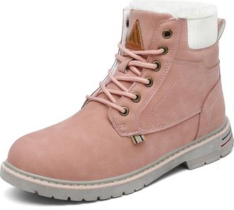 Mishansha Winterschuhe Damen Warme Gefüttert Winterstiefel Frauen Stiefeletten Rosa Gr.42
