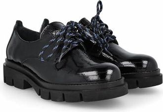 Lince Lince Bluchers en cuir avec lacets confortables | Semelle en caoutchouc | Semelle int&eacute;rieure gel | I51901 | Fabriqu&eacute; en Espagne, Cuir Rock Noir, 39 EU