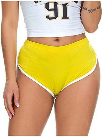 Generic Short de sport pour femme - Short de yoga et de danse - En coton de couleur unie - Short de compression d&eacute;t&eacute; doux - Confortable et respirant - Culotte