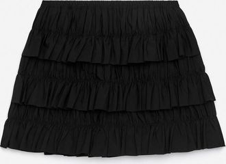 Arket Minirock Mit R&uuml;schen -Schwarz