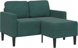 vidaXL 2-Sitzer-Sofa mit Chaiselongue L-Form Dunkelgrün 125 cm Samt - Vidaxl