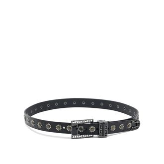 Golden Goose Lederg&uuml;rtel mit Nietenverzierung - - Accessories - unisex - Schwarzk - 90 CM