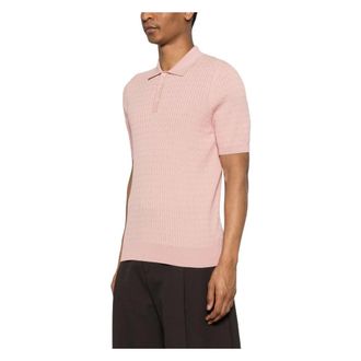 Tagliatore Homme, Tops, Rose, Taille: XL Polo en maille torsad&eacute;e