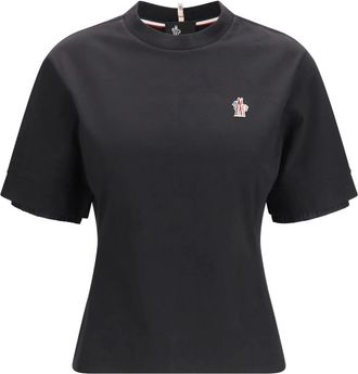 Moncler T-shirt en coton - Femme - Tops - Noir - Taille: 36 FR