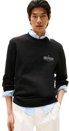 Tommy Hilfiger Herren Sweatshirt Stacked Regular Fit, Schwarz (Black), XXL