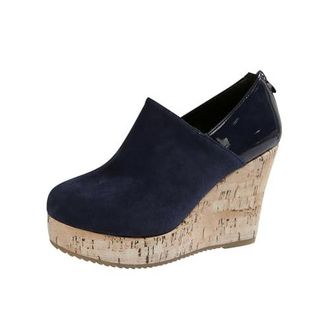 Generic Chaussures compensées décontractées à enfiler pour femme, couleur unie, tendance, imitation daim, fermeture éclair, respirantes, confortables, chaussu