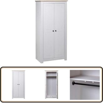 vidaXL Garde-robe Blanc 80x50x171,5 cm Pin massif Assortiment Panama - Garde-robe Blanche - Armoire à Vêtements - Meuble Rangement - Dressing Blanc