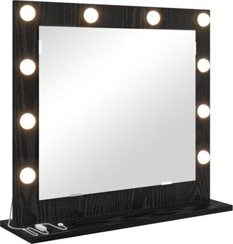 vidaXL Kosmetikspiegel mit Spiegel Schwarze Eiche 60 x 55 x 18 cm Vidaxl
