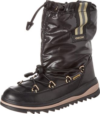 Geox Mädchen J Adelhide Girl B Ab Stiefel,Schwarz Gold,32 EU