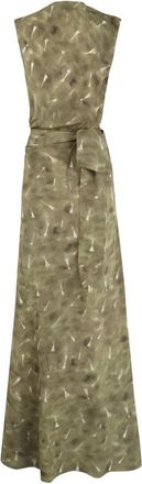 Cortana Femme, Robes, Vert, Taille: 44 FR Elise, robe en soie biologique imprimé pua