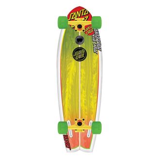 Santa Cruz Skateboard Longboard Landshark, white/rasta, 8.8 x 27.7, 11111855