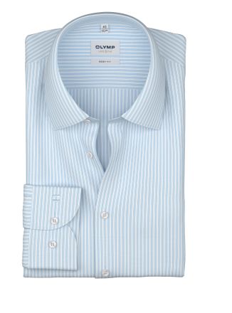 Olymp Langarmhemd OLYMP Level Five, Herren, Gr. 38, N-Gr, bleu, Web, Obermaterial: 100% Baumwolle, k&ouml;rpernah normal, 2-Knopf-Manschette, Hemden, Businesshem