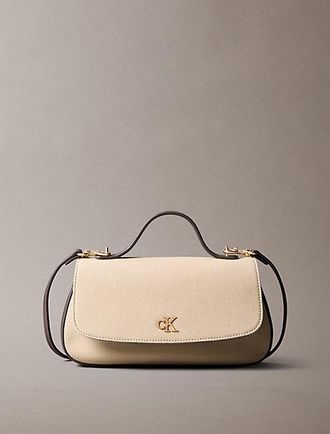 Calvin Klein Sac &agrave; bandouli&egrave;re en toile de coton avec poign&eacute;e sur le dessus