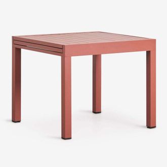 Sklum Starmi ausziehbarer Gartentisch 90-180x90 cm aus Aluminium Terracotta
