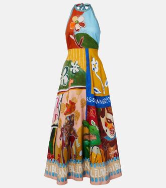 Alemais Al&eacute;mais Midikleid Mlak aus einem Leinengemisch