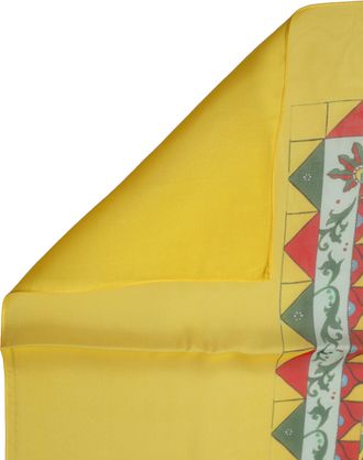 Dolce & Gabbana Silk Printed Stole Scarf - Yellow