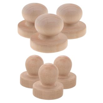 DOITOOL 3 St&uuml;ck Runde Holzstempelgriffe aus Massivem Holz Langlebig Komfortabler Griff f&uuml;r DIY Basteln Scrapbooking Stempelherstellung Robuste Stempelhalter f
