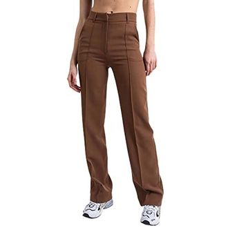 QUINTRA Pantalon droit léger et large pour femme - Couleur unie - Pantalon de jogging décontracté - Pantalon de survêtement confortable - Taille haute - Panta