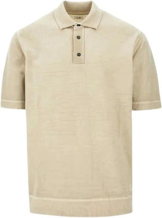 C.P. Company C.p. Company, Homme, Tops, Beige, Taille: XL Cotton Crepe Double Dyed Polo