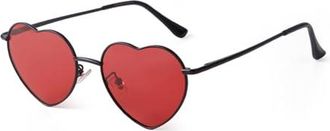 Generic Lunettes de soleil tendance en métal rose coeur pour femmes hommes tendance bleu océan verres amour lunettes de soleil nuances féminines, c10, Taille 