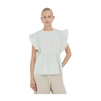 2nd Day Glatt Baumwollbluse - - Blouses & Shirts - Damen - Gr&uuml;n - L