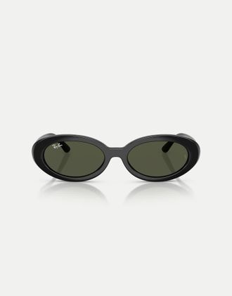 Ray-Ban Rb2223 - Ovale Sonnenbrille in Schwarz mit gr&uuml;nen Gl&auml;sern