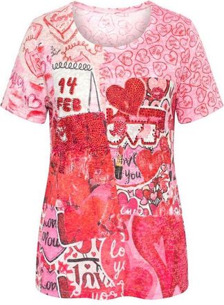 Angel Of Style T-Shirt T-Shirt Comfort Fit Herz-Muster Halbarm
