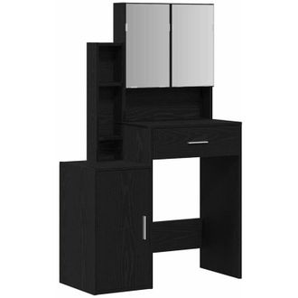 vidaXL Coiffeuse Ch&ecirc;ne noir 80 x 35 x 132 cm Bois ding&eacute;nierie vidaXL