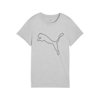Puma TAD ESSENTIALS Meliertes Logo-T-Shirt Damen, Kleidung, Grau, XXS