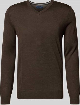 Christian Berg Strickpullover aus Merino-Mix mit V-Ausschnitt