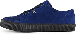 T.U.K. Ribbed Sole Sneaker - Chaussures pour Hommes et Femmes - Couleur Navy Suede - Chaussures à Lacets en Cuir et Daim de Style Voyou, Goth et Rocker - Tai