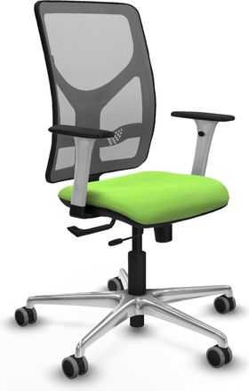 Piqueras y Crespo Computerstuhl mit wei&szlig;en und schwarzen Armlehnen, h&ouml;henverstellbare Lendenwirbelst&uuml;tze, ausgestattet mit Syncro/Traslack und Schneideschaum, Grau/Pist