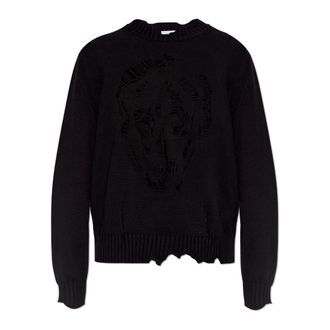 Alexander McQueen Pullover mit Logo - - Knitwear - Herren - Schwarzk - M