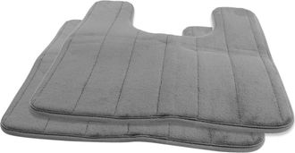 Angoily 2 St&uuml;ck U F&ouml;rmige Wc Bodenmatten aus Memory Schaum rutschfest Saugf&auml;hig Waschbar Dunkelgrau 50X60cm Badezimmer Toilettenmatten f&uuml;r Senioren